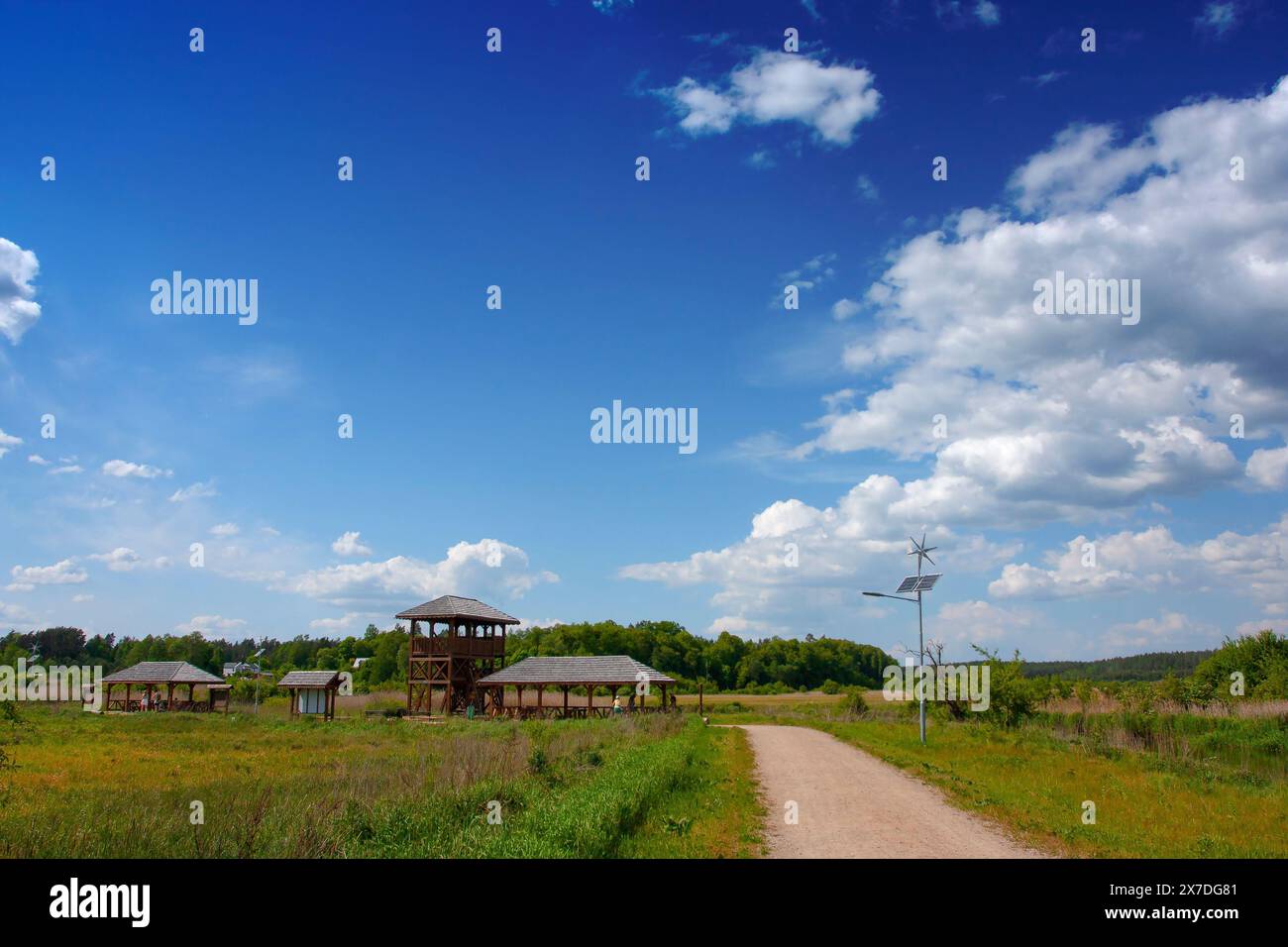 The rural landscape in the valley of the Suprasl River, educational ...