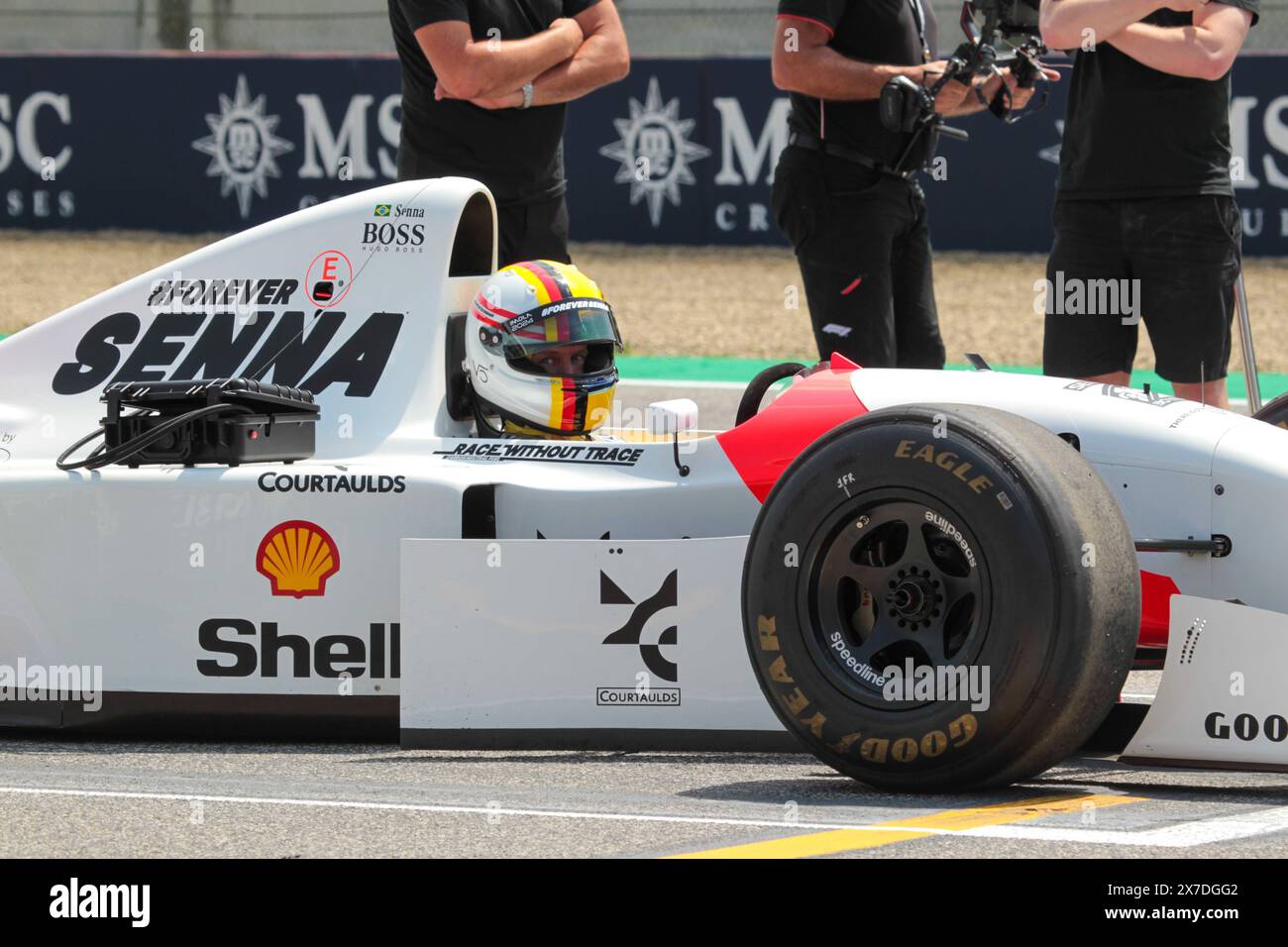 Imola, Italy. 19th May, 2024. Sebastian Vettel (GER) Former F1 Drivers, tribute to Ayrton Senna ...