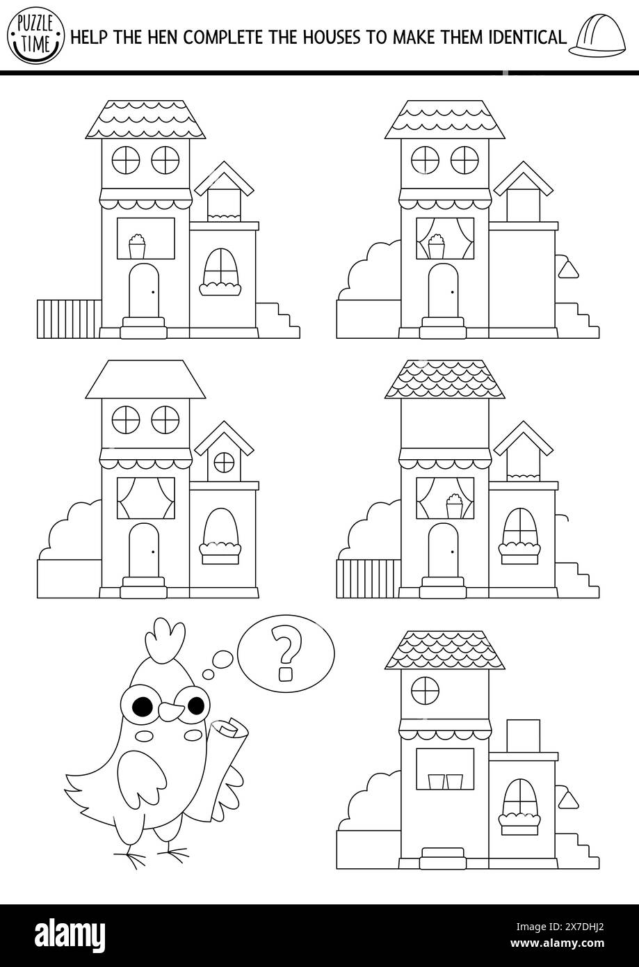 Black and white find differences, logical and drawing game for kids ...