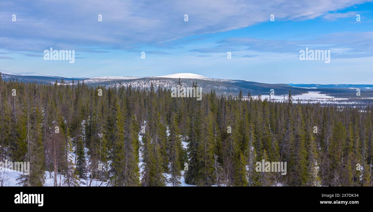 Aerial panoramic landscape in Lapland, Finland Stock Photo - Alamy