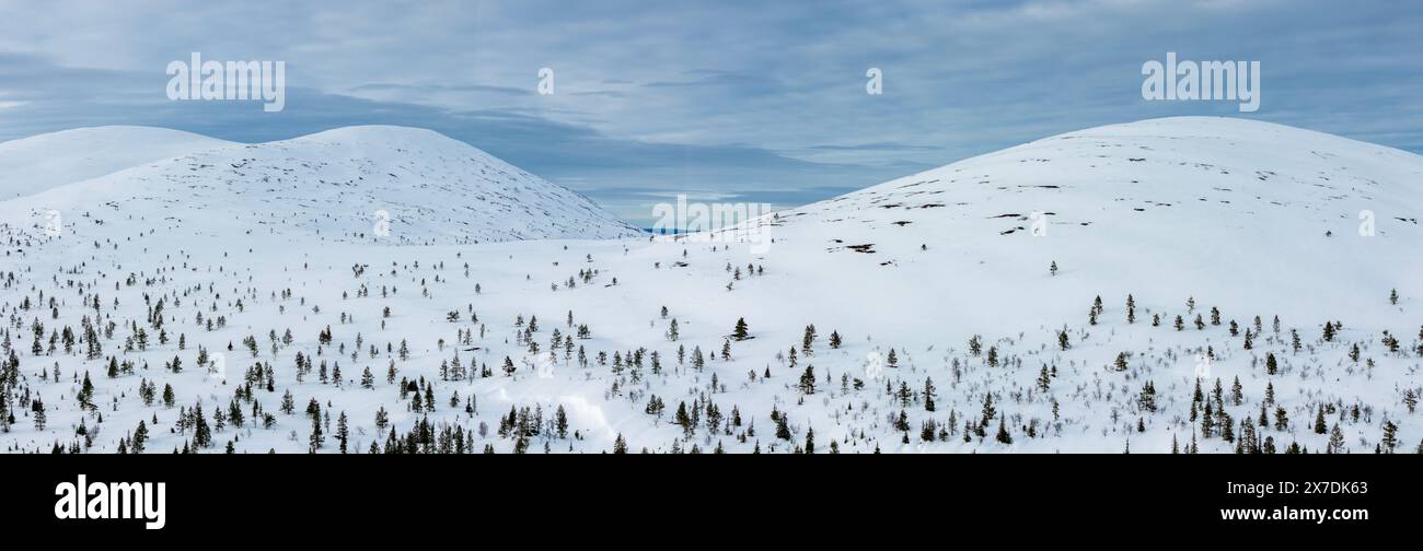 Aerial panoramic landscape in Lapland, Finland Stock Photo - Alamy