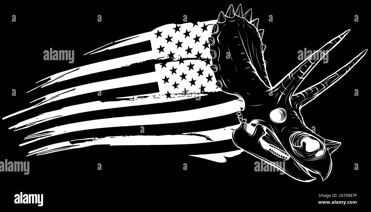 Skull horn concept black Stock Vector Images - Alamy