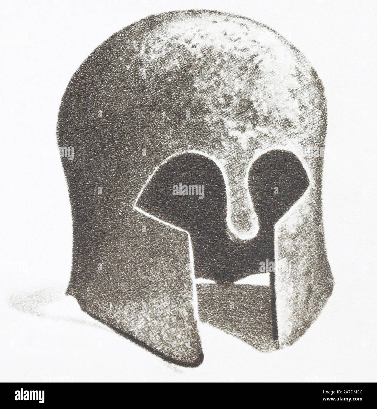 Ancient Greek bronze helmet from the Greco-Persian Wars. Photo from the ...