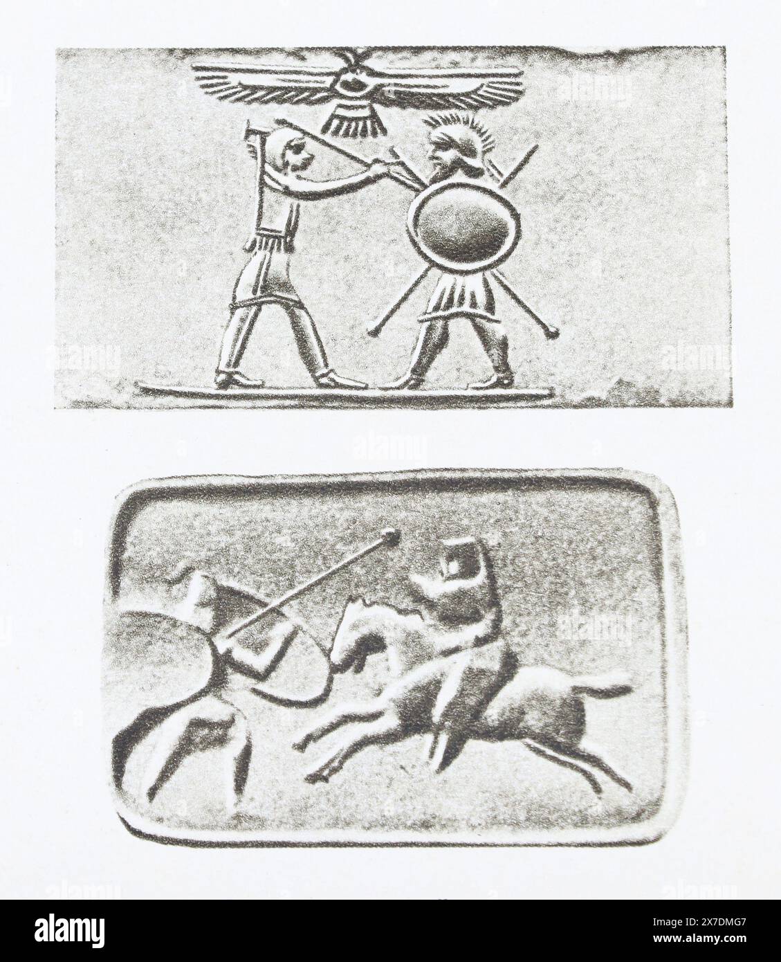 Persian cylinders depicting the battle of Persian and Greek warriors ...