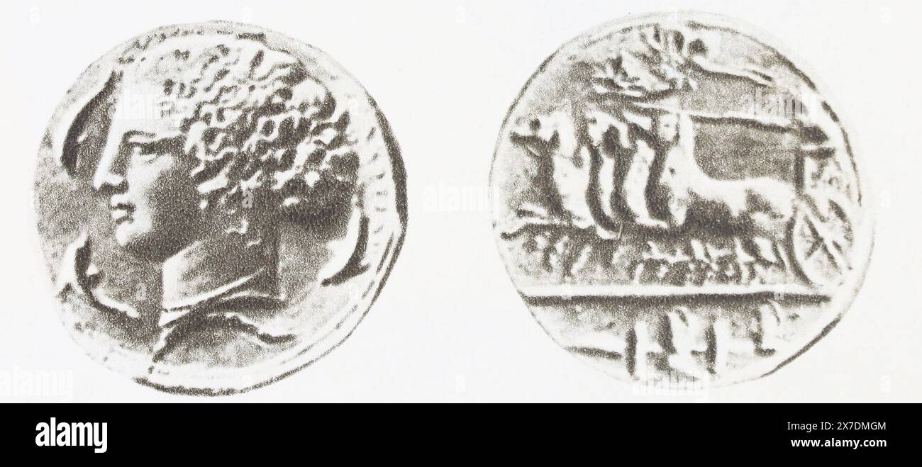 Syracuse decadrachma (10 drachma coin). 5th-4th centuries BC Stock ...
