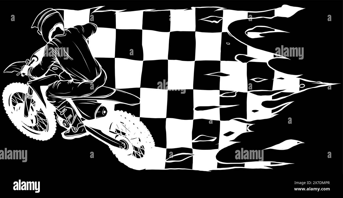 Motocross rider jump in Stock Vector Images - Alamy