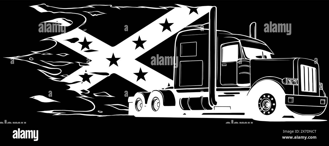 Semi truck line icon Black and White Stock Photos & Images - Alamy