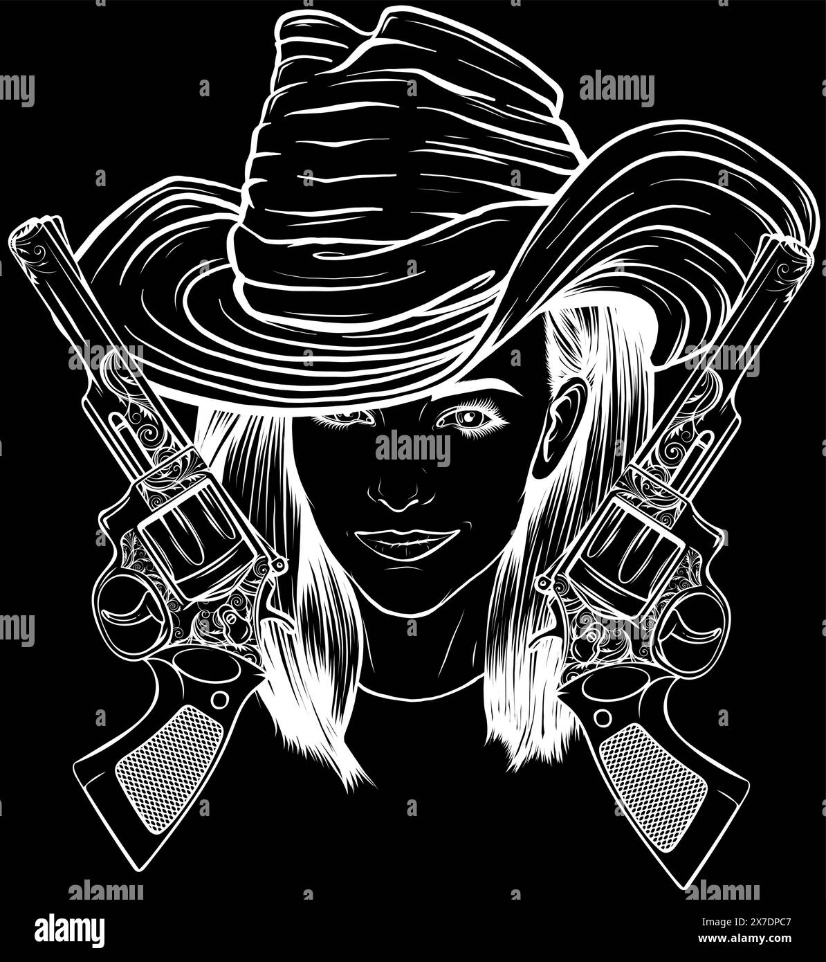 Cowgirl design Black and White Stock Photos & Images - Alamy