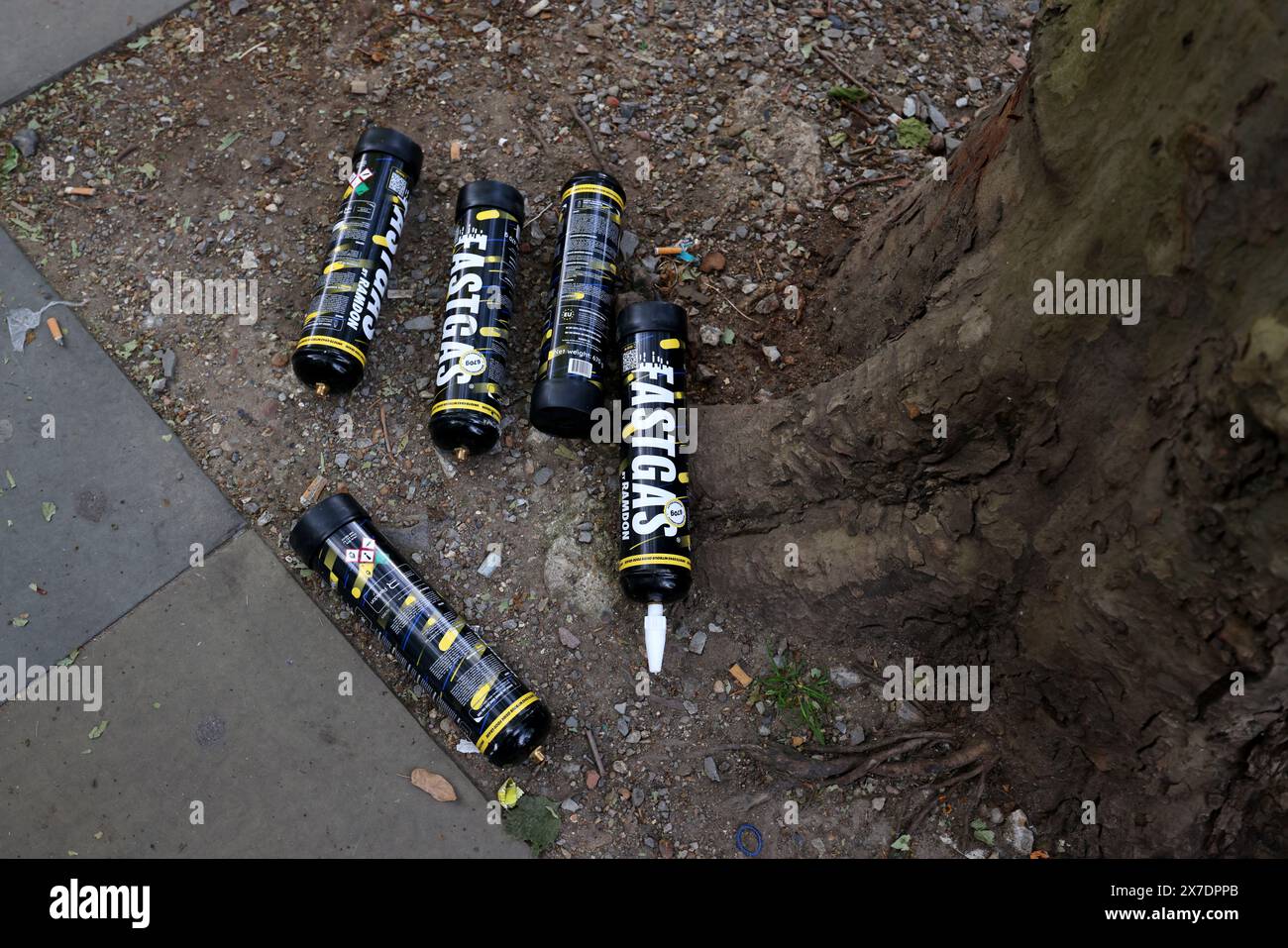 General views of FastGas Nitrous Oxide Cylinders pictured on the floor ...