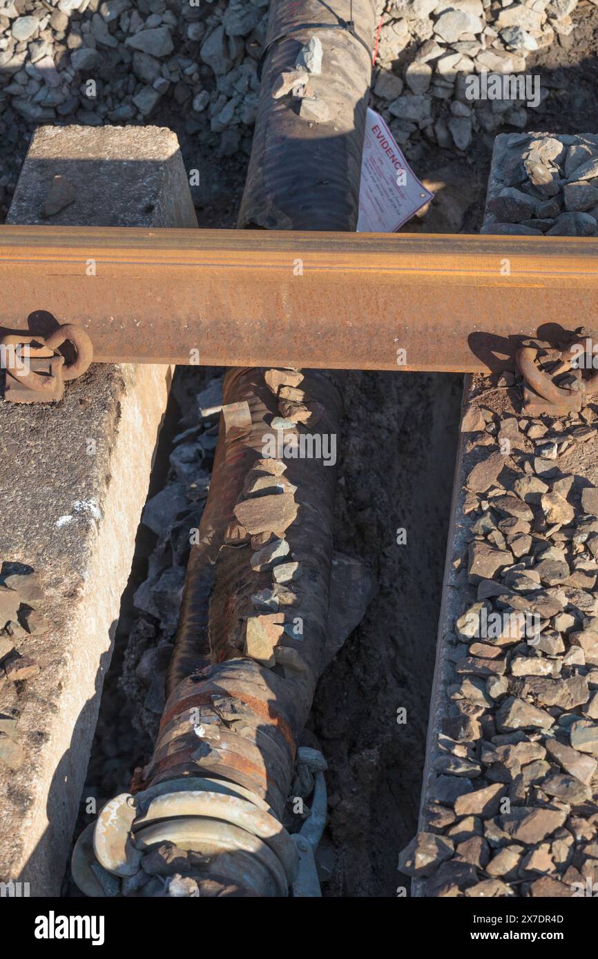 Pipe damaged by tamper that may have contributed to the sink-hole which ...