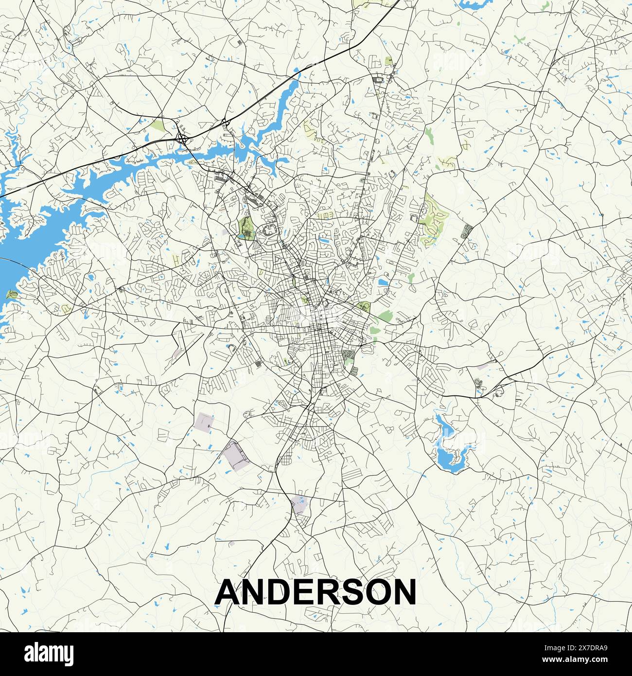 Anderson, South Carolina, USA map poster art Stock Vector Image & Art ...