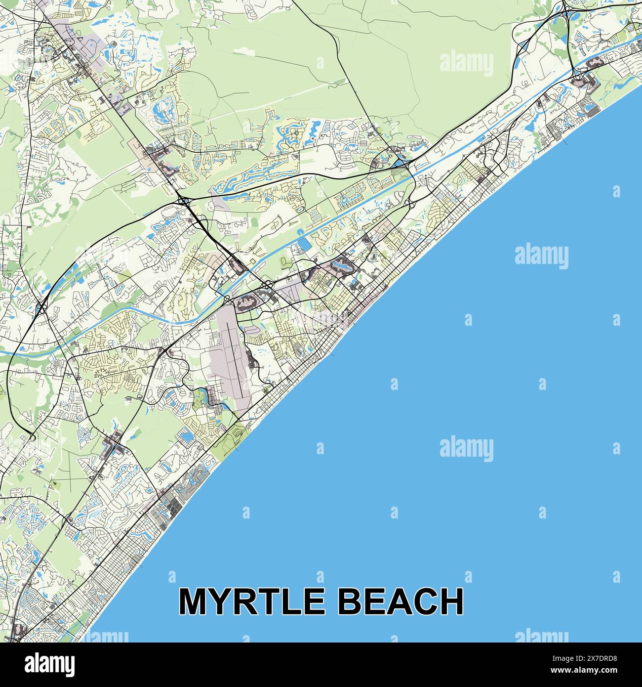 Myrtle beach map hi-res stock photography and images - Alamy