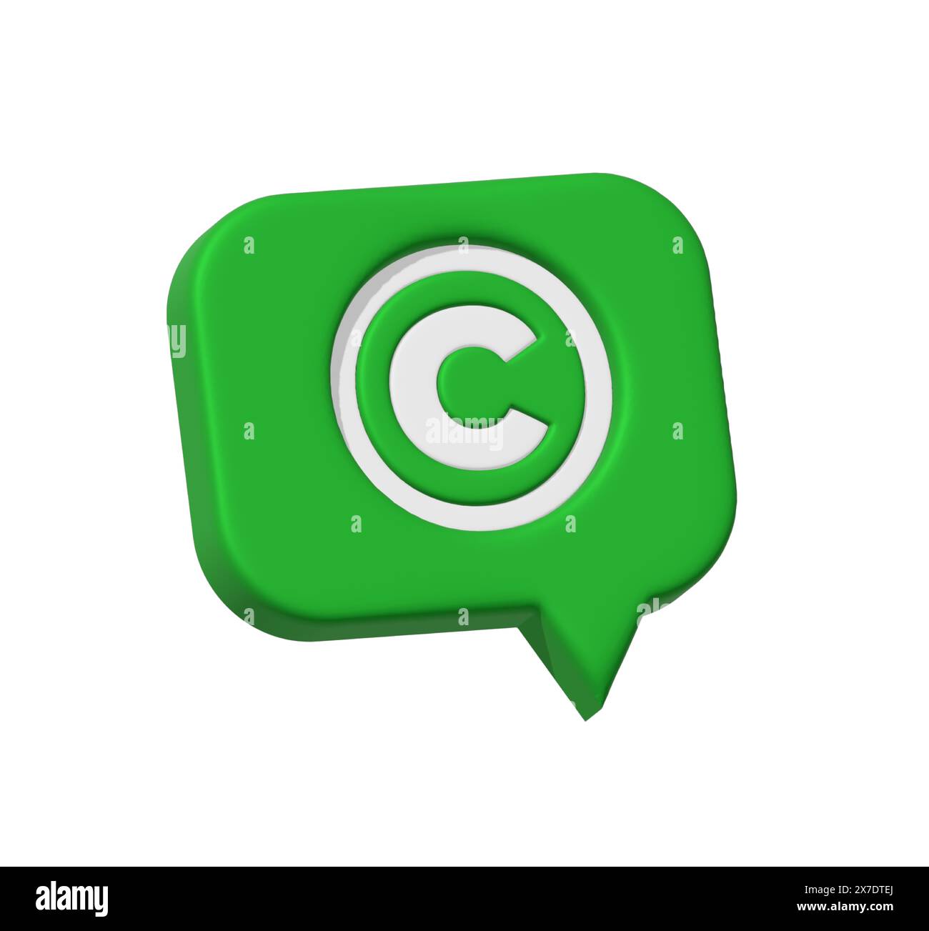 Copyright symbol button on Green Speech bubble. Business concept ...