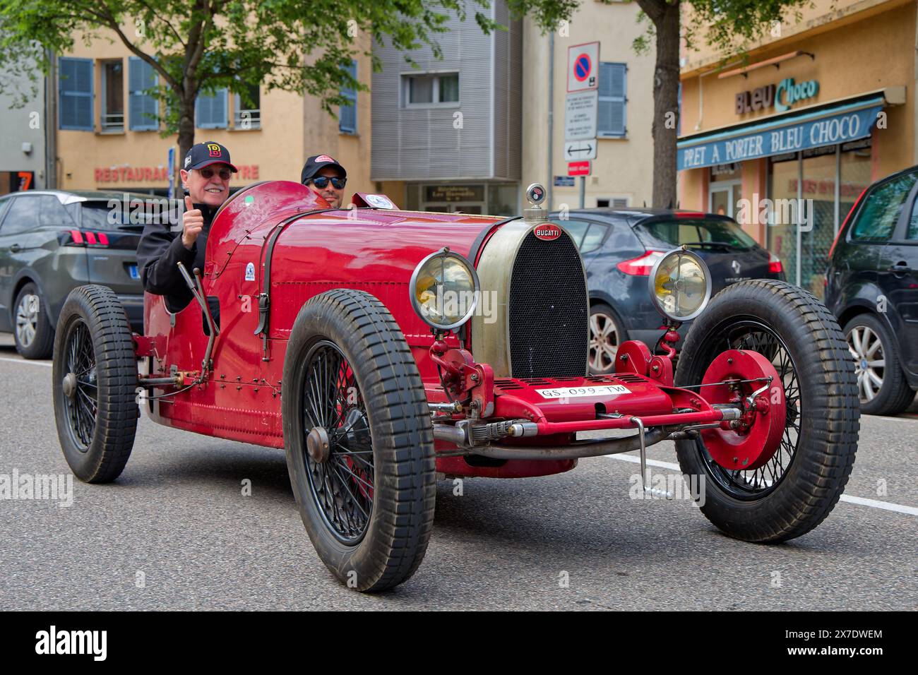 BRIGNAIS, FRANCE, May 19, 2024 : A concentration of vintage cars marks ...