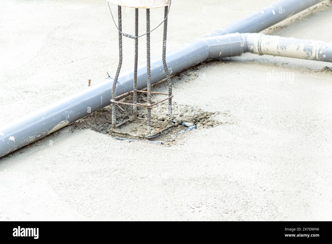 PVC drain pipe in basement in a new house construction Stock Photo - Alamy