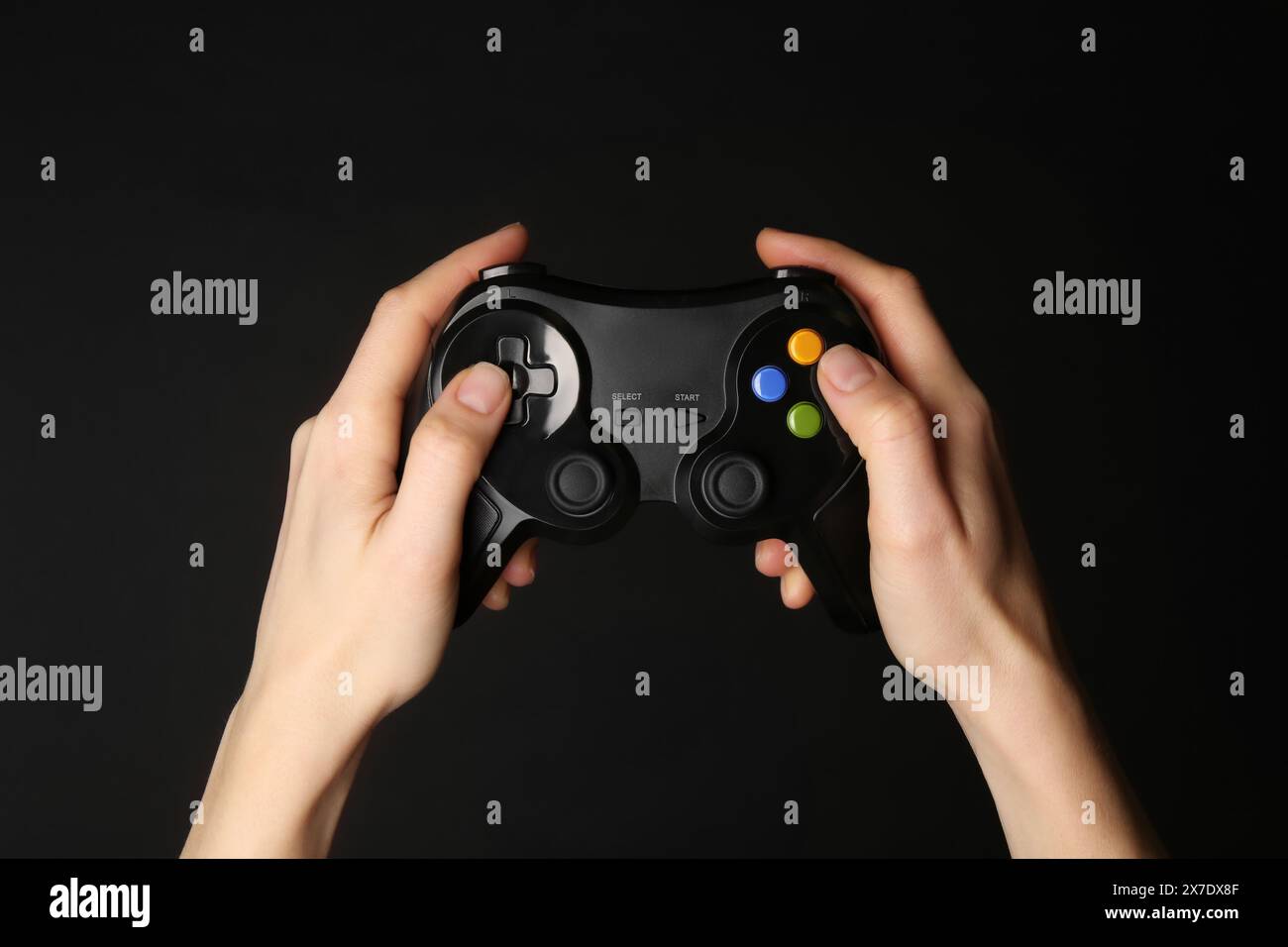 Woman hands using joystick hi-res stock photography and images - Alamy