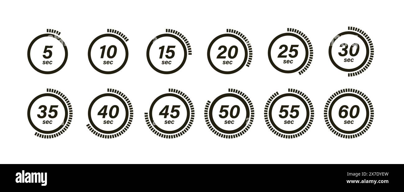 Clock symbols, stopwatch signs, Timer icons Stock Vector Image & Art ...