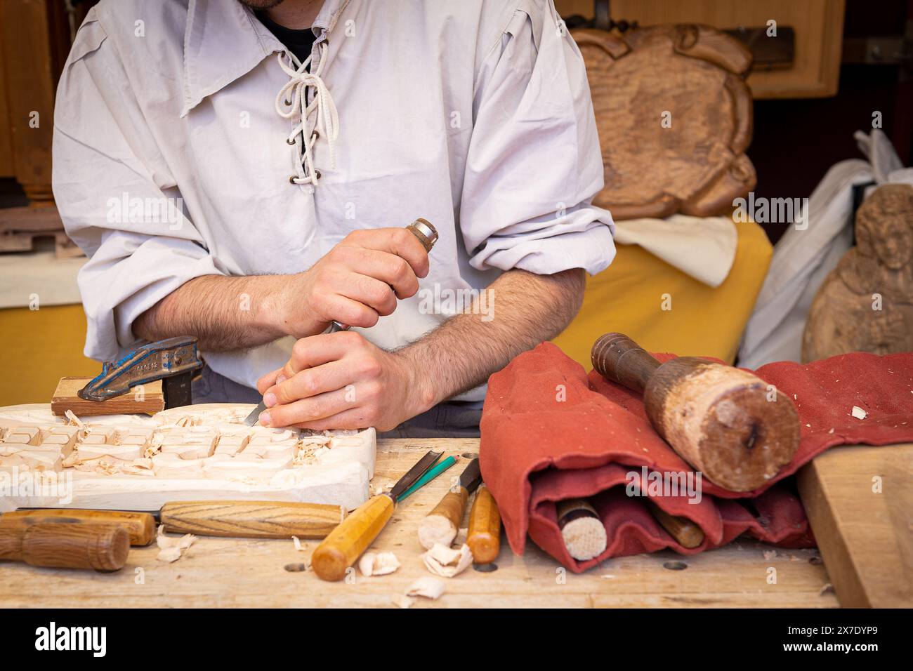City of El Álamo, Madrid-Spain, Celebration of the medieval market with ...