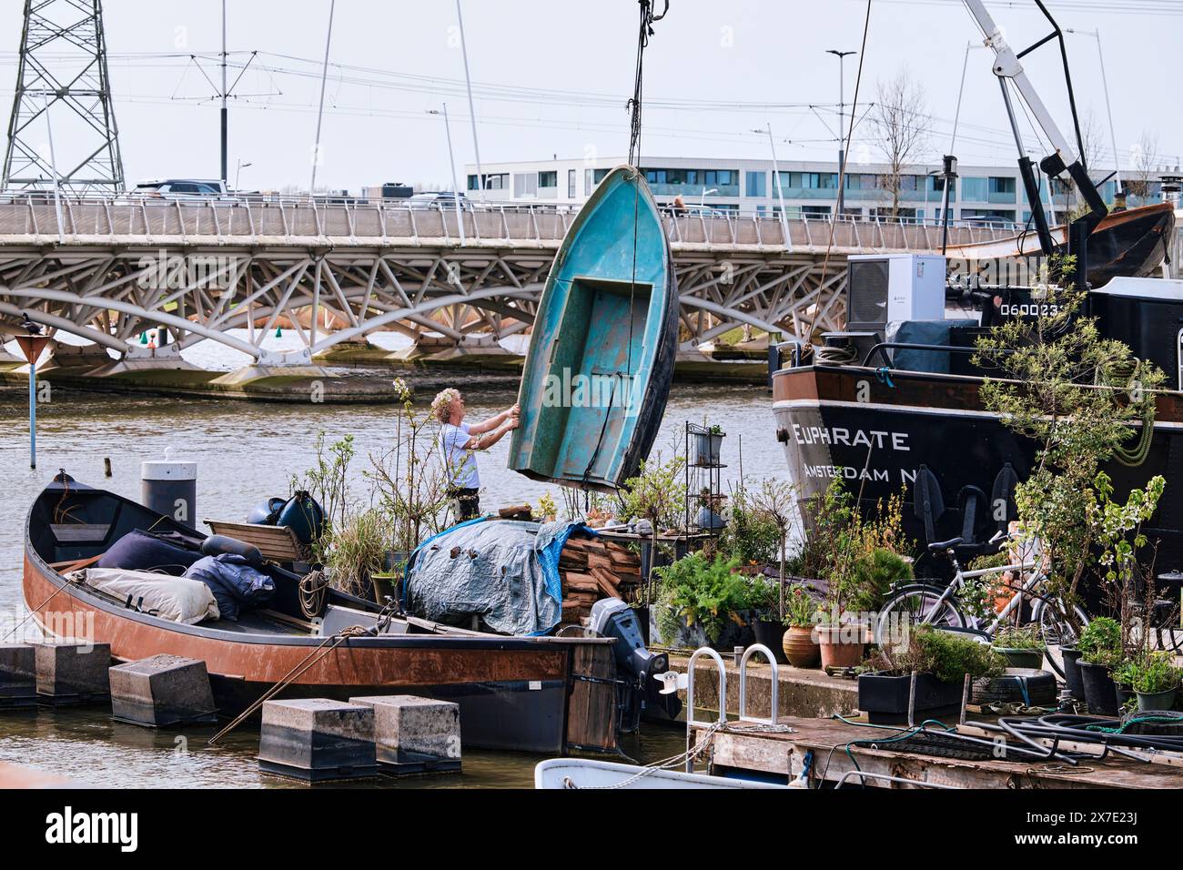 Netherlands, Amsterdam - April 10, 2024: Dock of boat houses in Ijburg ...