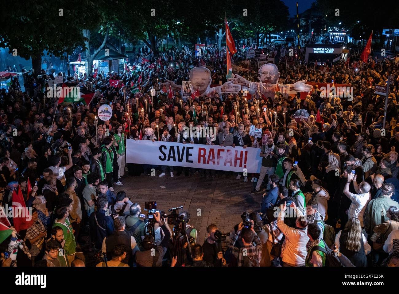 Istanbul, Turkey. 18th May, 2024. Protesters gather at Hagia Sophia ...