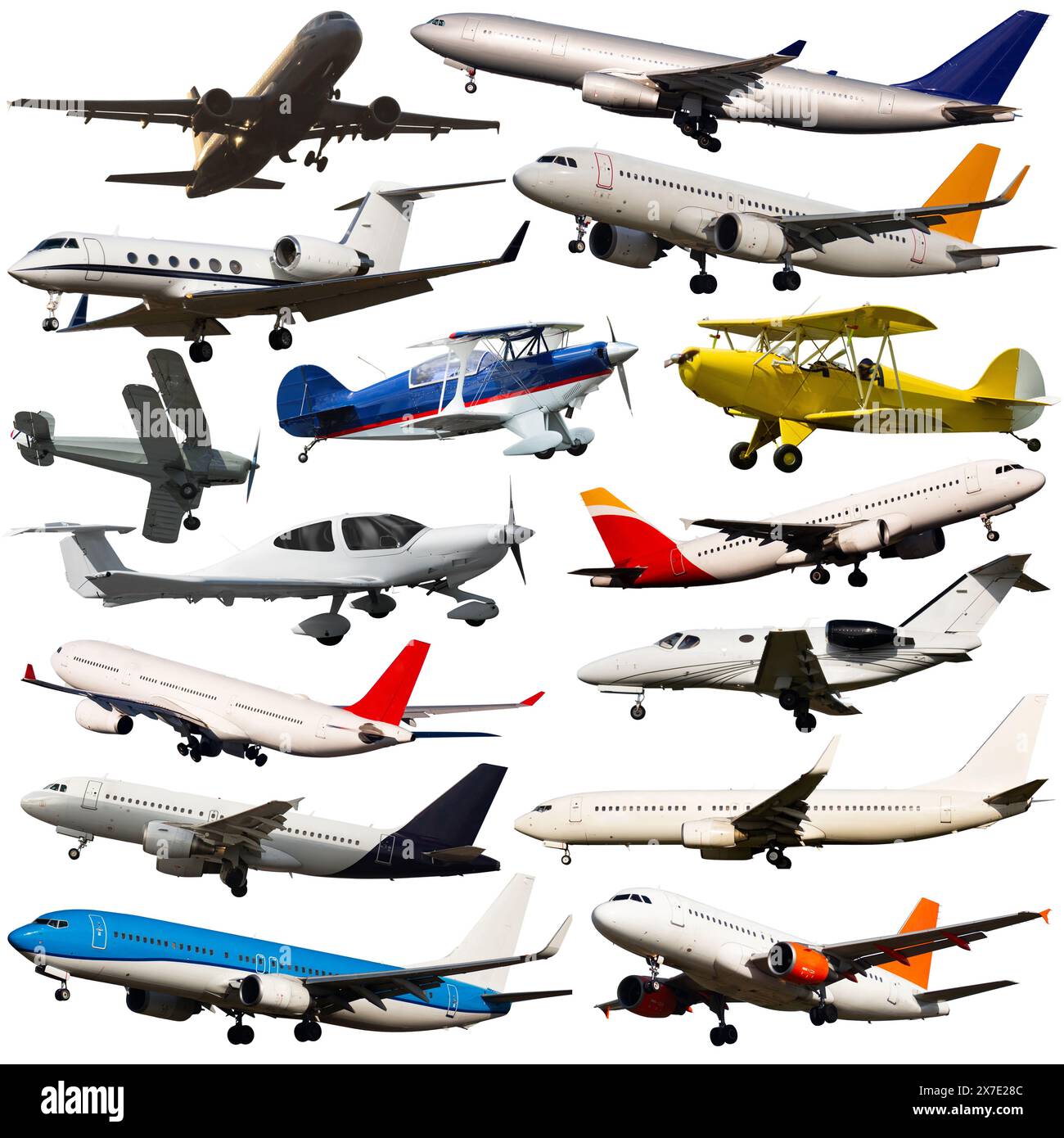 Collage of different civil airplanes Stock Photo - Alamy