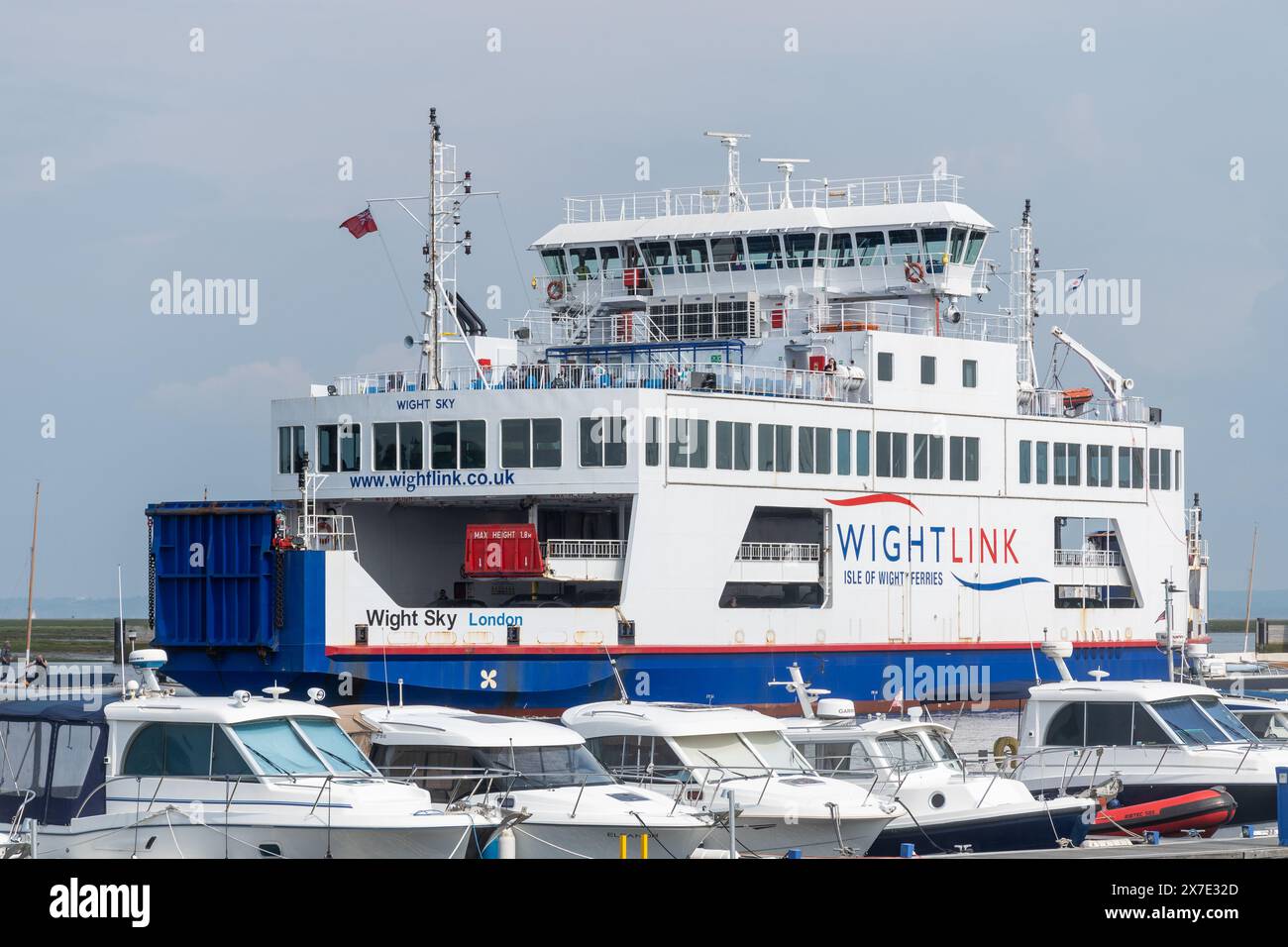 WightLink car ferry coming in to Lymington Ferry Terminus, Hampshire ...
