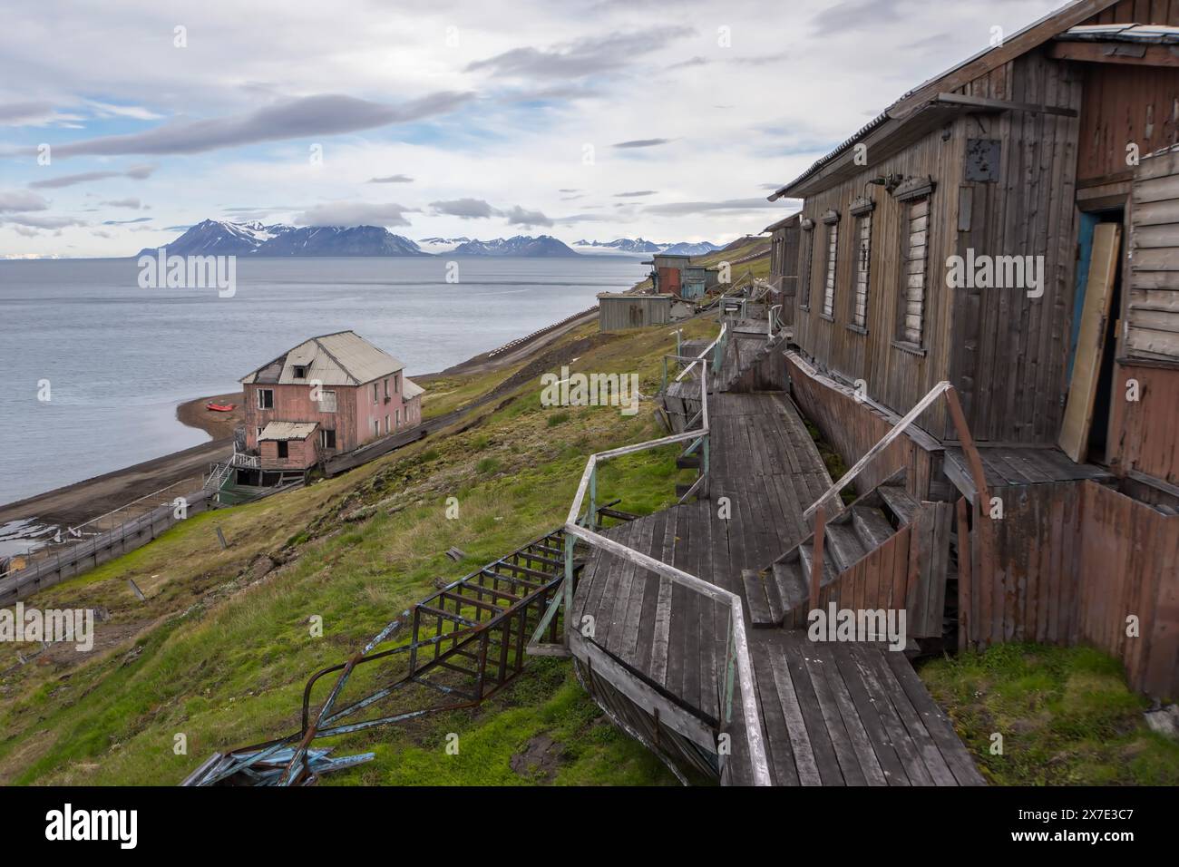 Russian coal mining outpost at Barentsburg Svalbard Stock Photo - Alamy