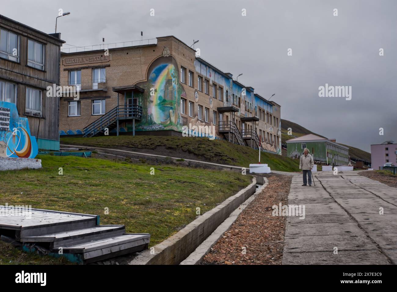 Russian coal mining outpost at Barentsburg Svalbard Stock Photo - Alamy