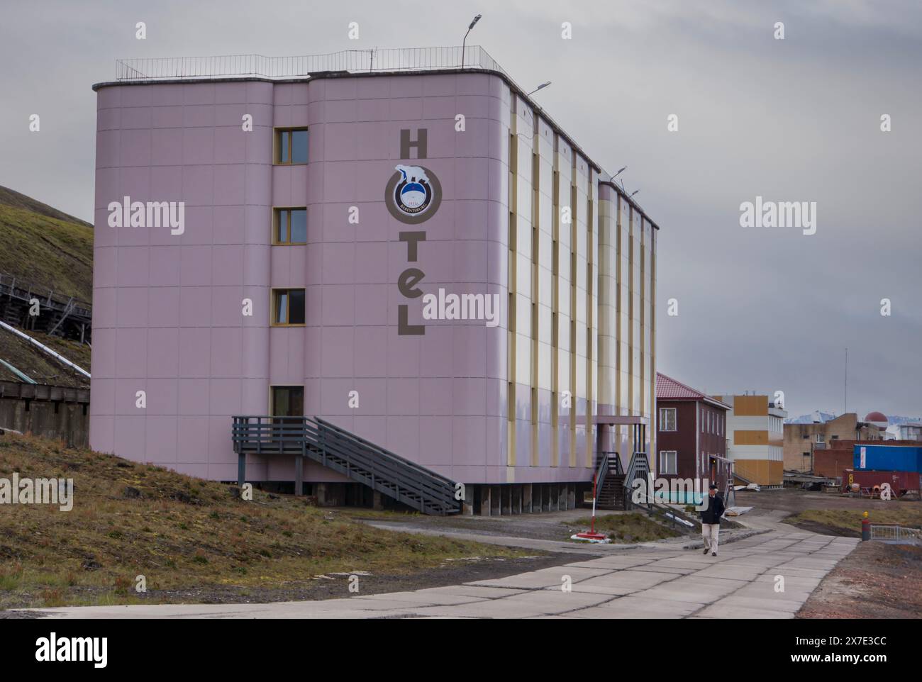 Russian coal mining outpost at Barentsburg Svalbard Stock Photo - Alamy