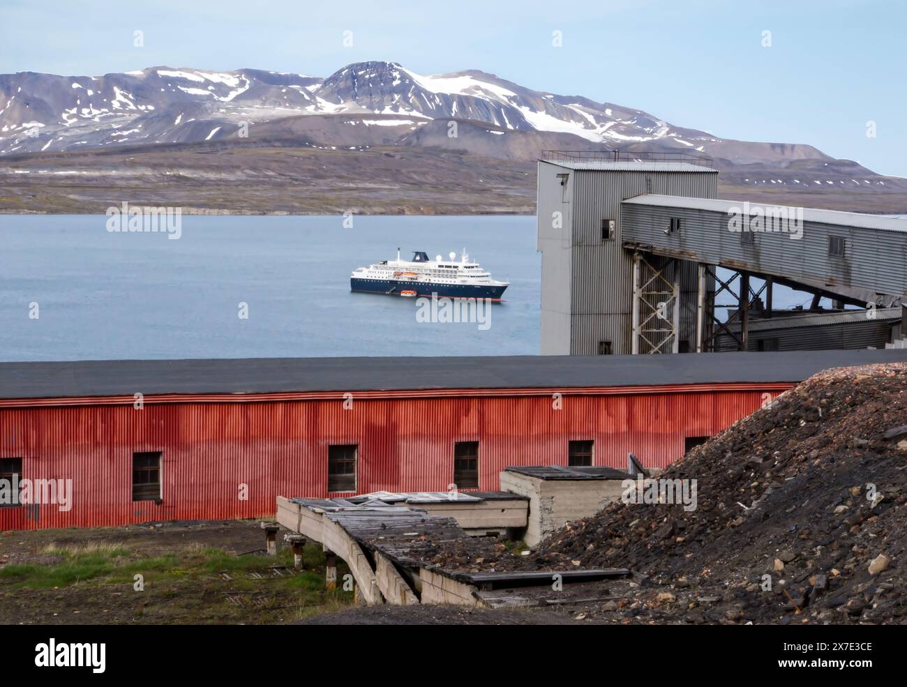 Russian coal mining outpost at Barentsburg Svalbard Stock Photo - Alamy