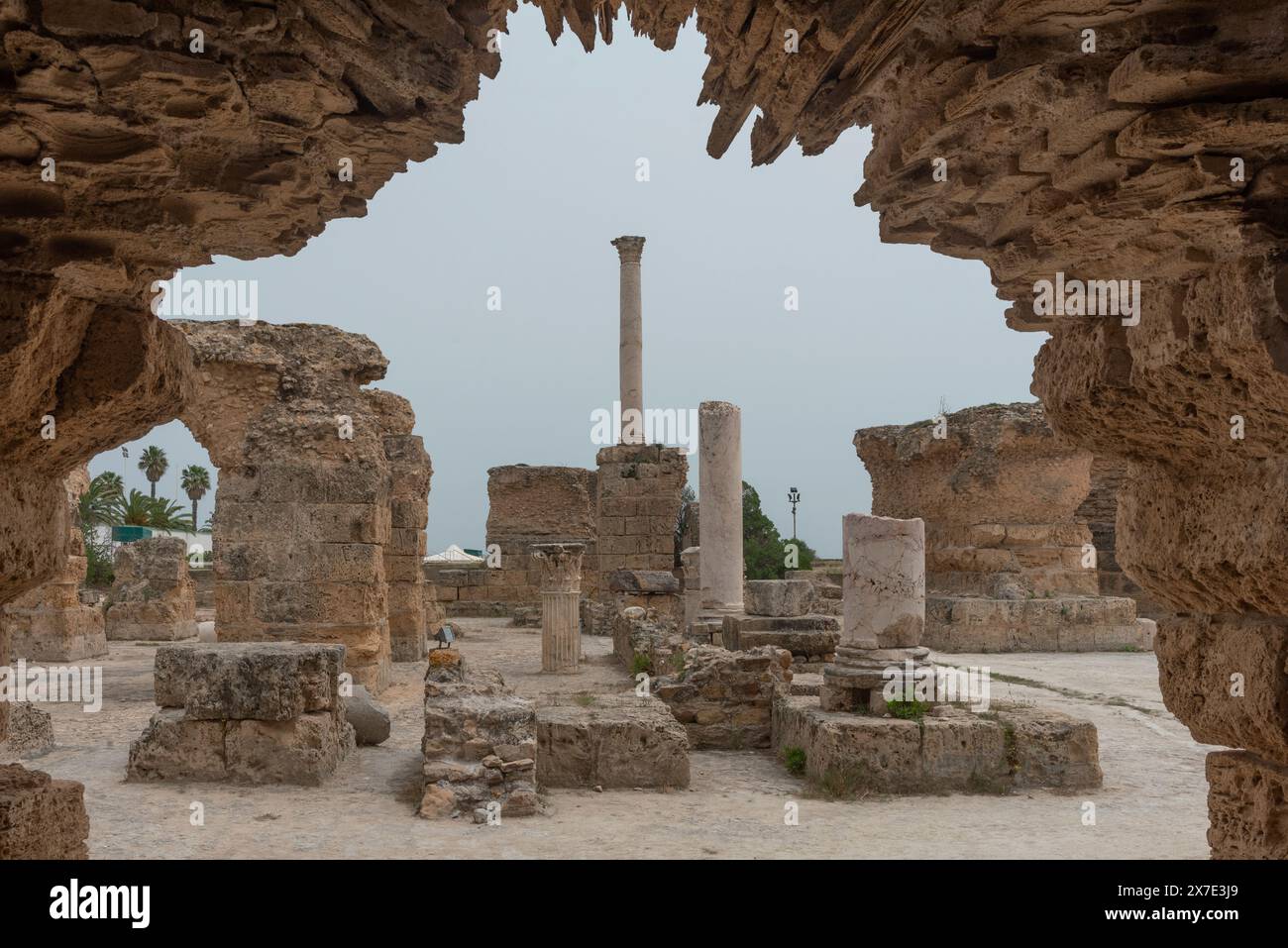 The archeaological ruins of Thermes d'Antonin, the thermal baths of Antoninus, the largest Roman ...