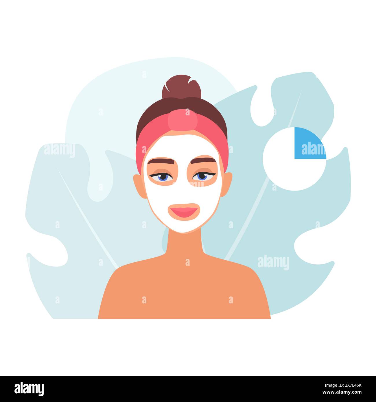 Beautiful Young Woman Applying Cosmetic Product Facial Skin Care Mask