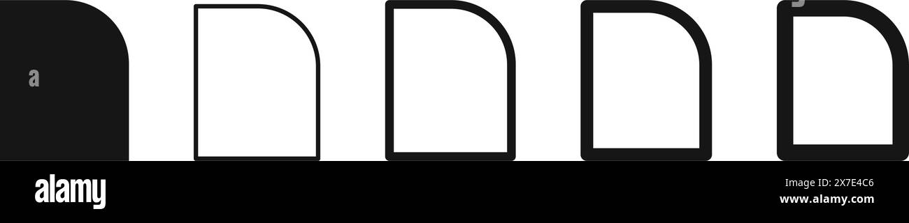 Set of semiarch shapes and frames. Templates for wedding invitation or ...