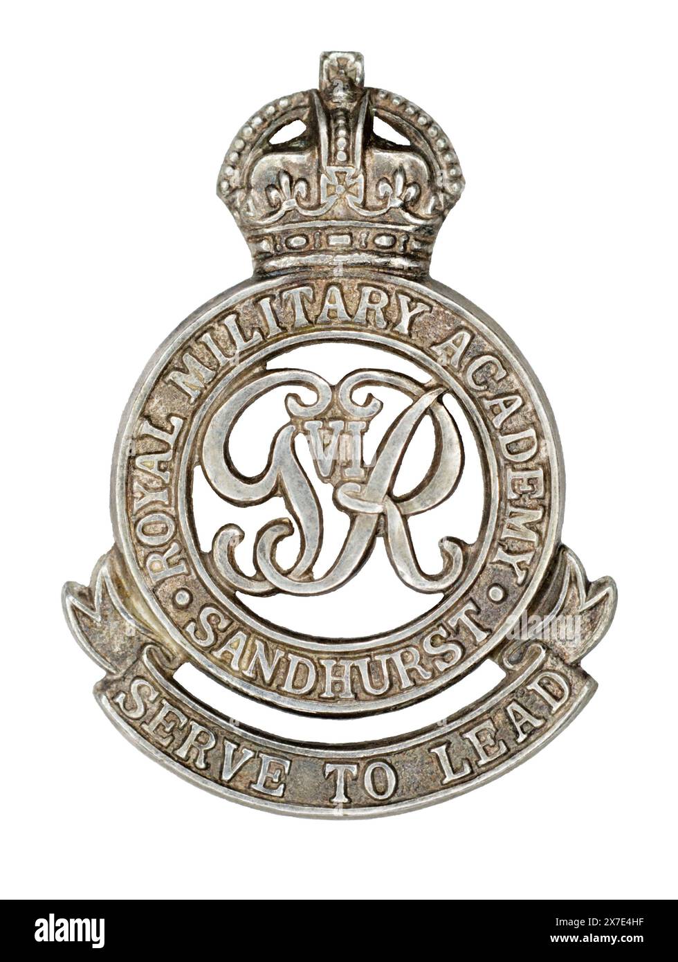 Cap badge of the Royal Military Academy Sandhurst, c. 1947-1952 Stock ...
