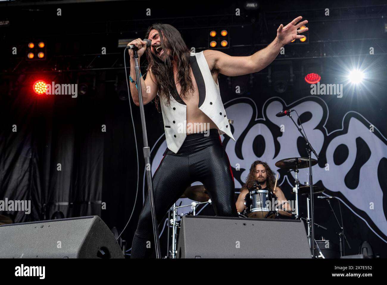 Brandon Yeagley of Crobot performs during Sonic Temple Art and Music Festival on Sunday, May 19 ...