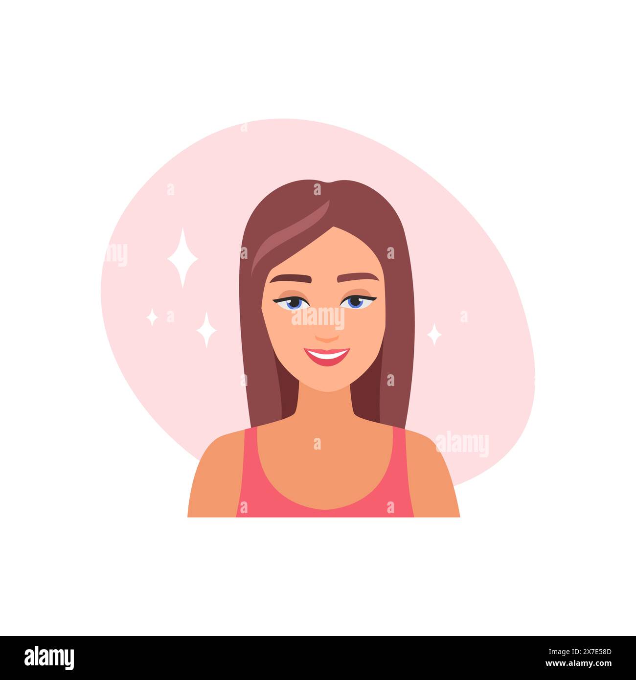 Happy girl with clean and healthy facial skin after cosmetic procedures ...