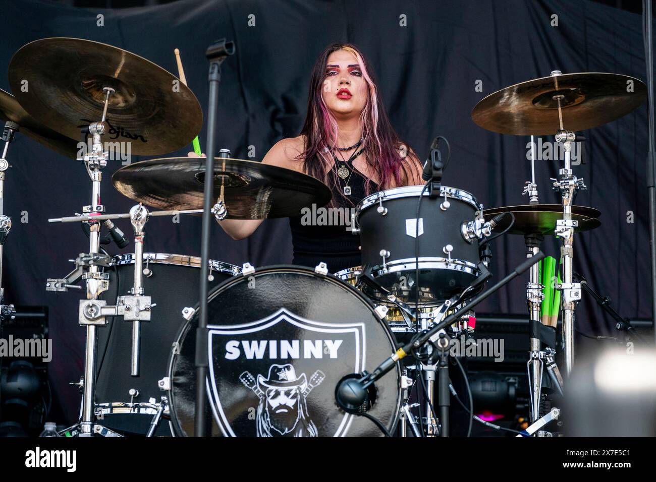 Sammi Jo Bishop of Saliva performs during Sonic Temple Art and Music Festival on Sunday, May 19 ...