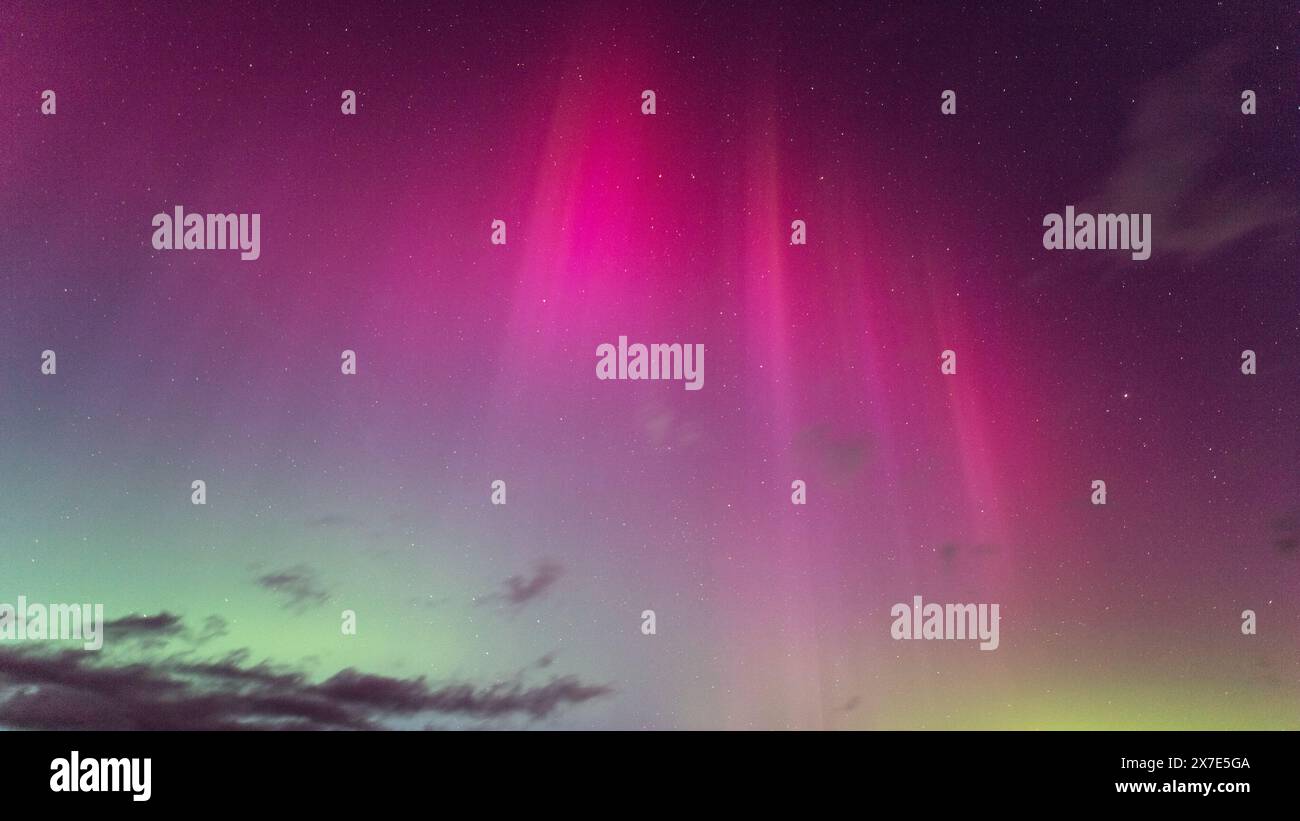 Beautiful colorful sky, colors of northern lights, aurora Stock Photo ...