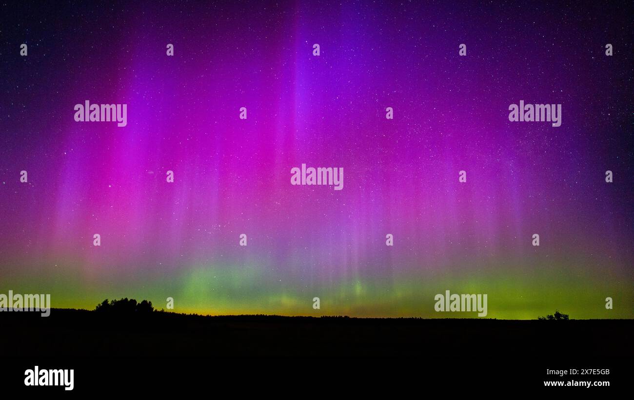 Beautiful colorful sky, colors of northern lights, aurora Stock Photo ...