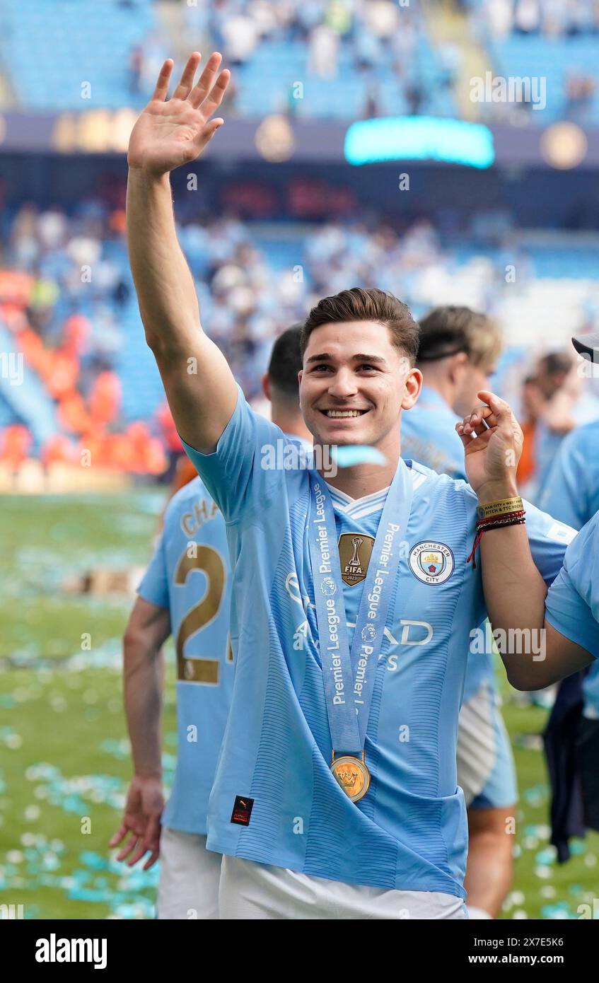 Manchester, UK. 19th May, 2024. Julian Alvarez of Manchester City ...