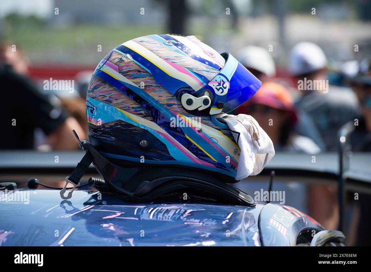 The Americas. 19th May, 2024. Samantha Tan race helmet sits on top of ...