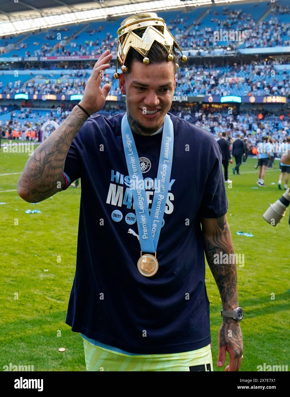 Ederson manchester city trophy hi-res stock photography and images - Alamy