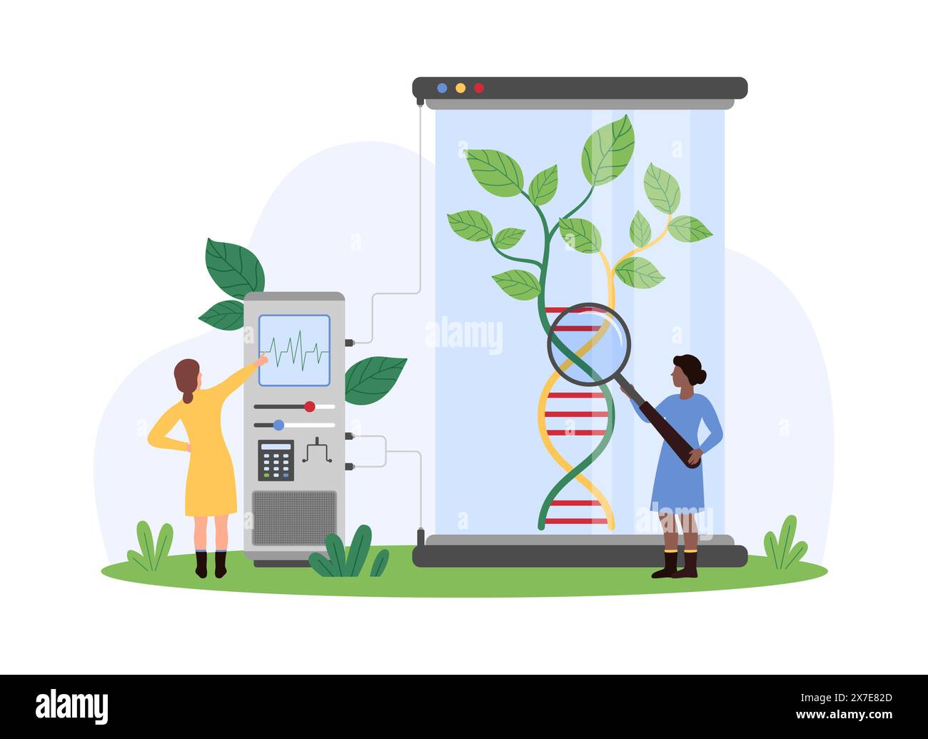 Growing plants in vitro, genetic research, experiment of biotechnology ...