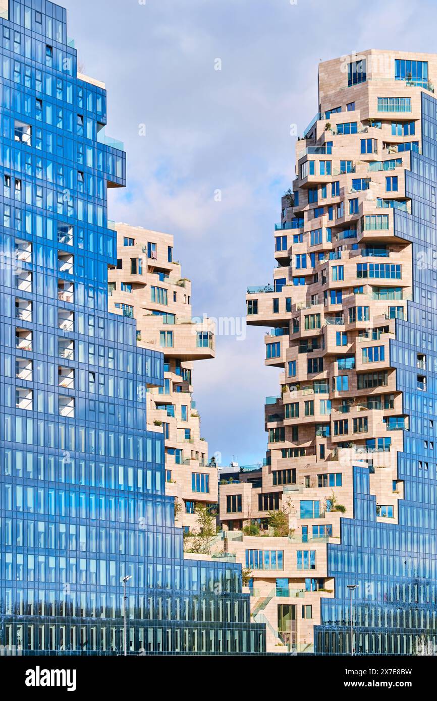 Netherlands, Amsterdam - April 7, 2024: Iconic residential towers known ...