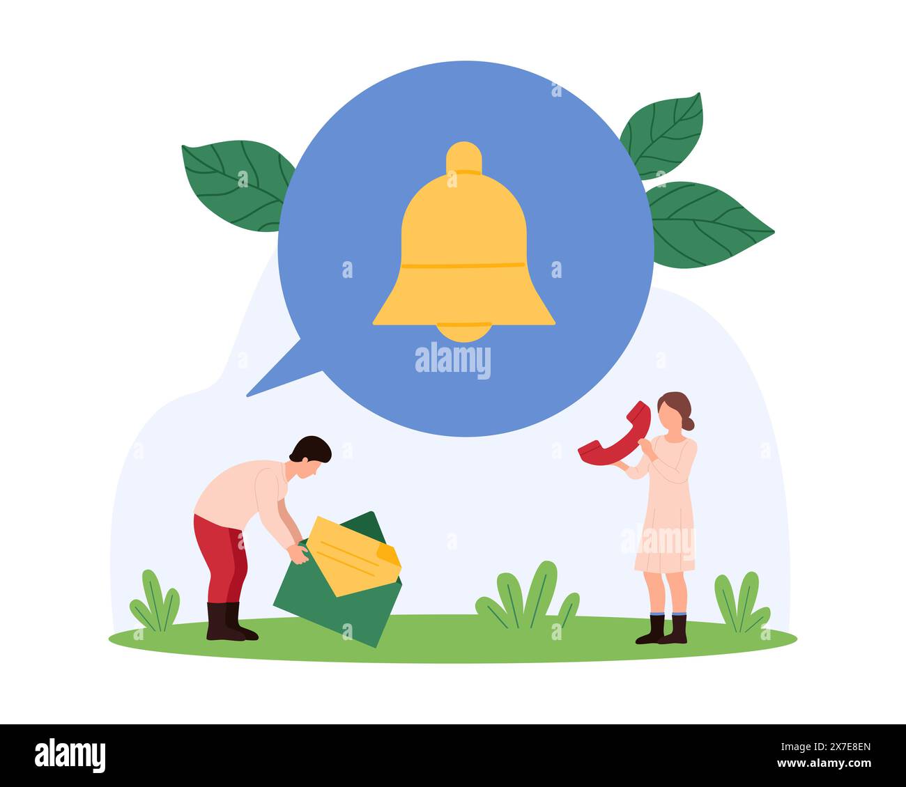 Social media and email notification in mobile app, attention to message ...