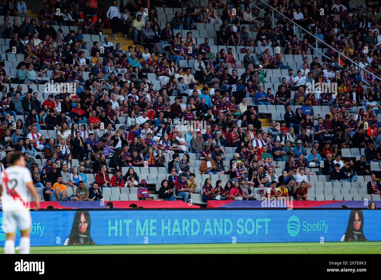 Barcelona, Spain. 19th May, 2024. A banner show the new Billie Eilish ...