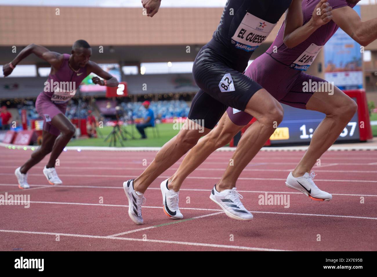 Athletes compete in the men's 800-meter race at the Diamond League ...