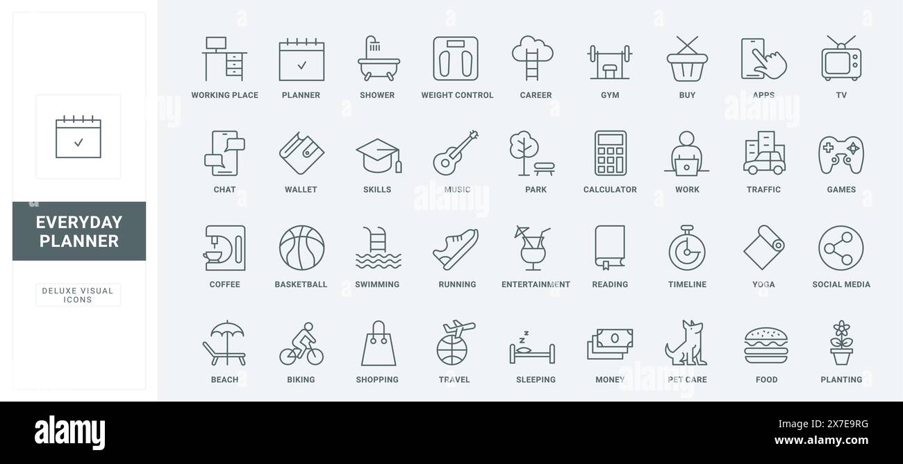 Planner for day in business or travel, food and shopping with mobile ...