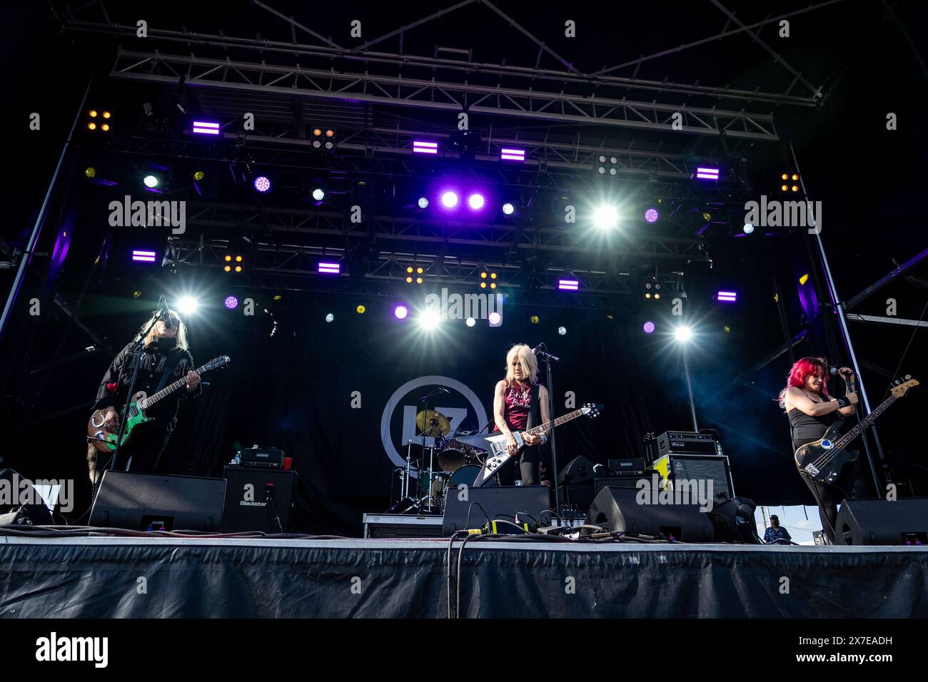 Suzi Gardner, left, Donita Sparks, and Jennifer Finch of L7 perform ...