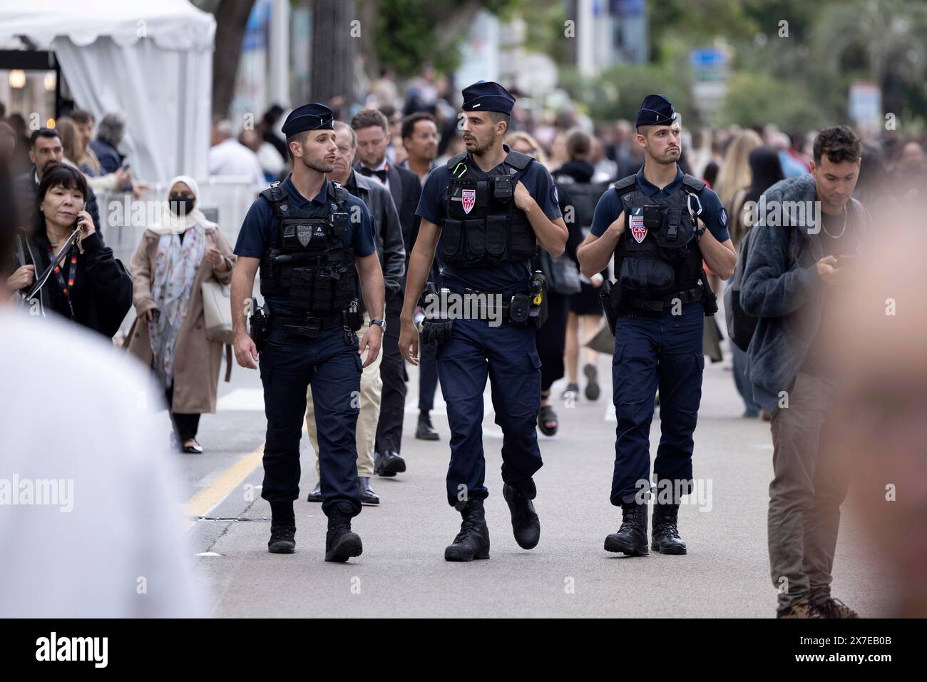 Cannes, France, 15.5.2024: Police (CRS, Compagnies Republicaines de ...
